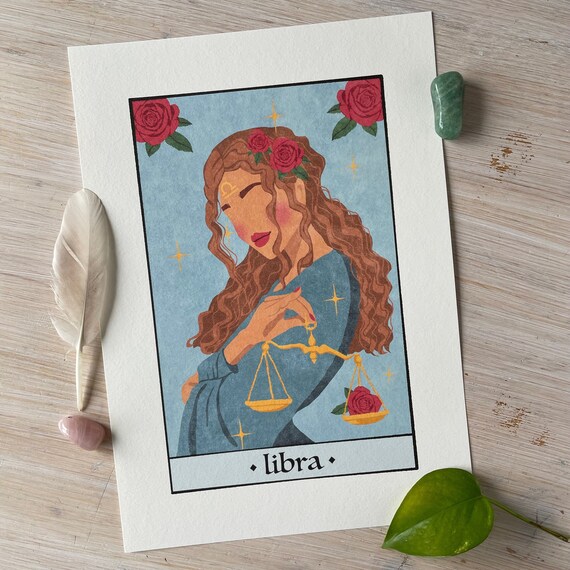 Art Print libra Astrology Zodiac Sign by Raissa - Etsy