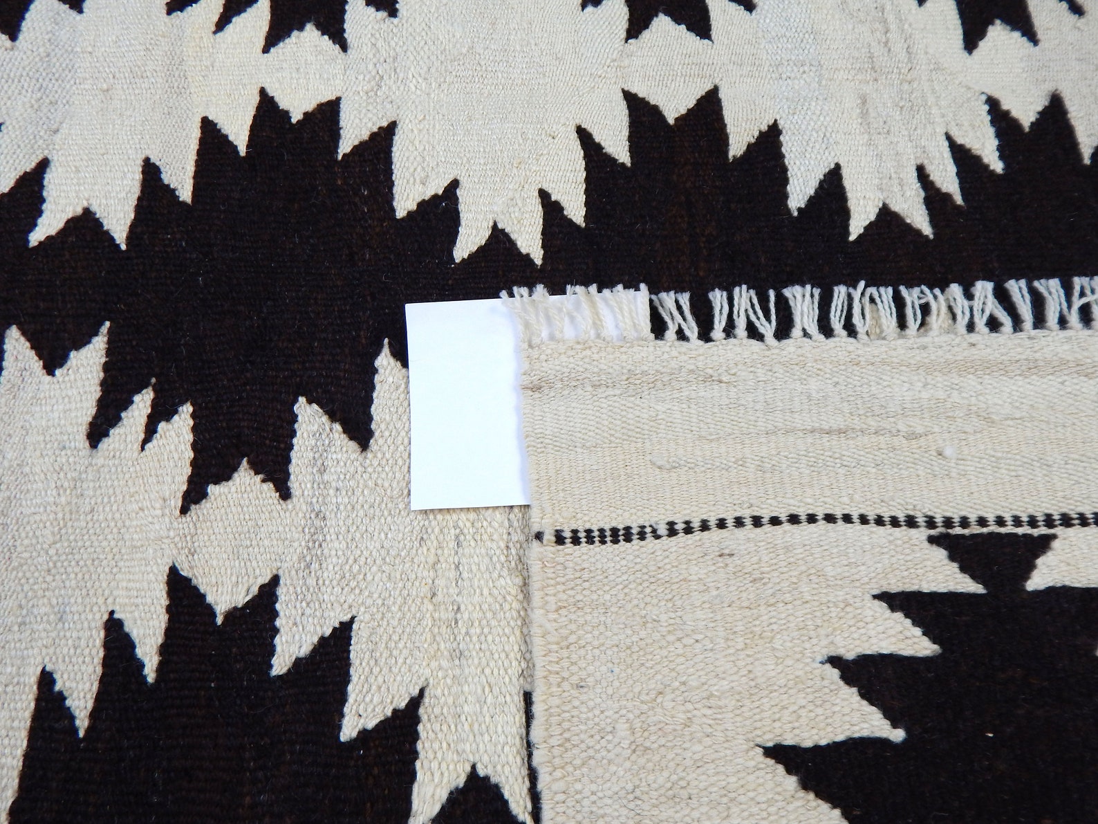 Southwestern RugBlack White Native KilimWool Aztec Rug | Etsy
