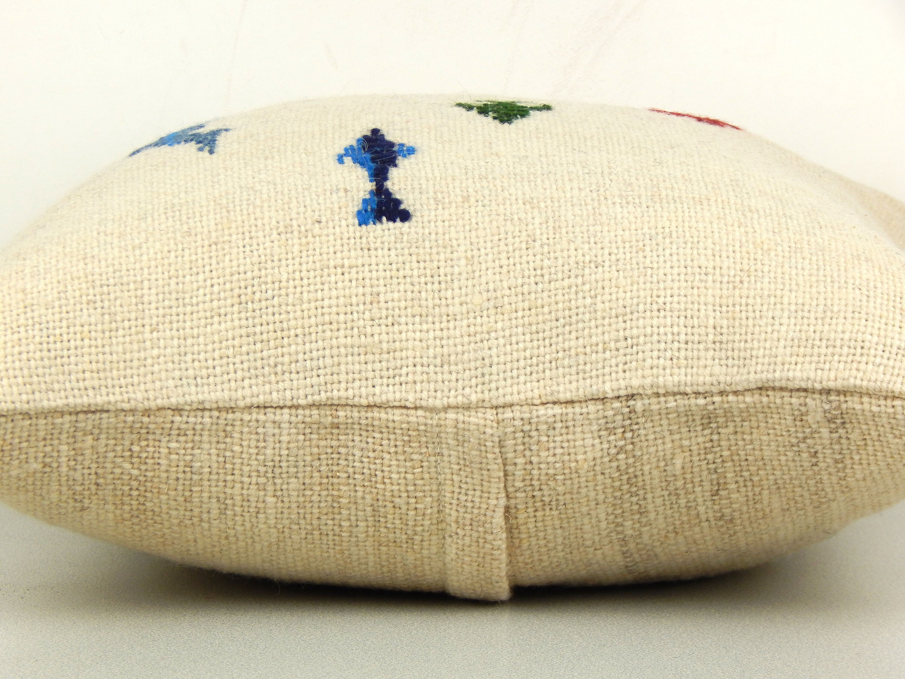 Natural Wool Pillow With Dolphin Crab Fish Motif Woven Throw - Etsy