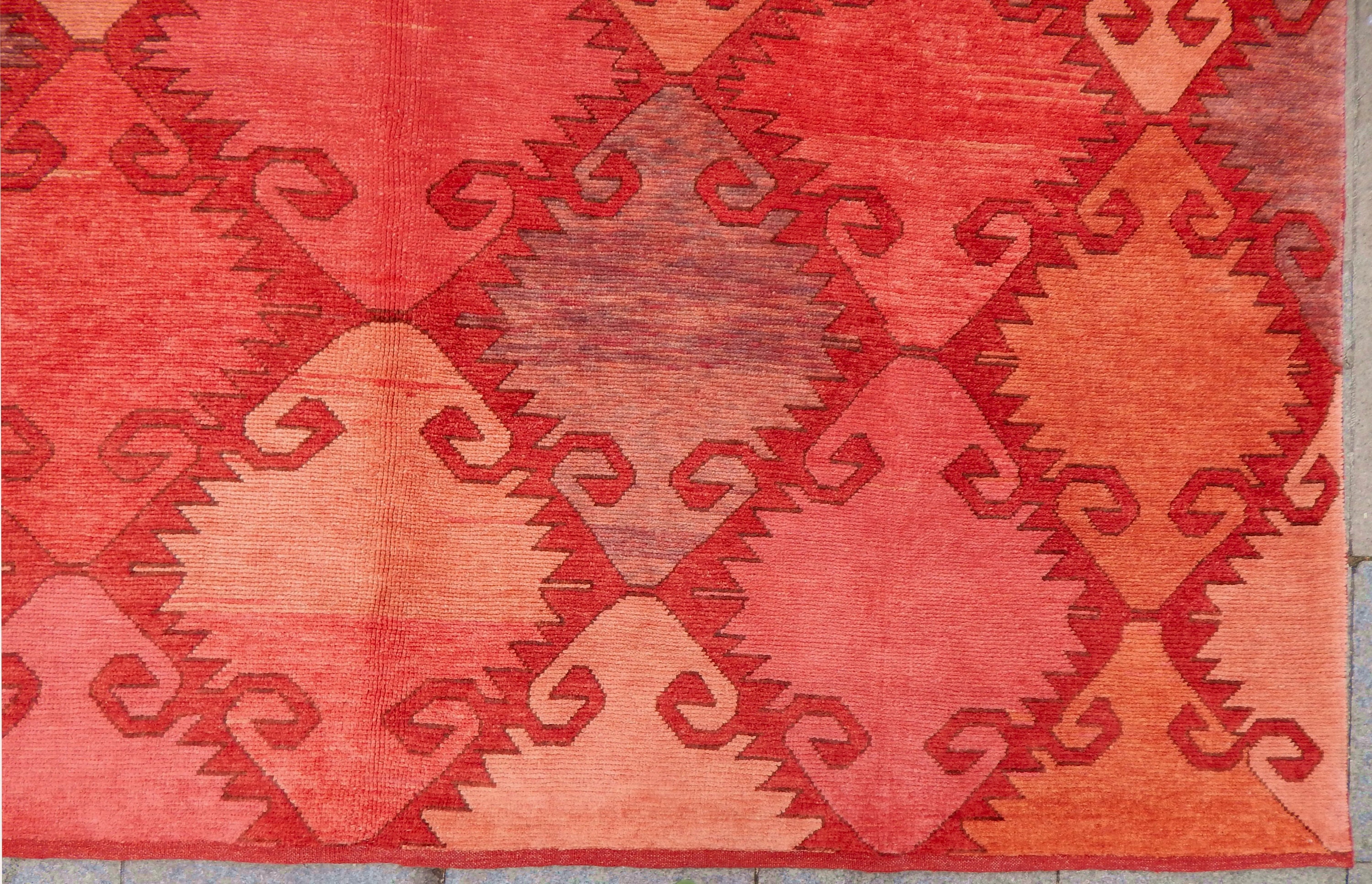 Oversized Rug in Red Tones 9x12 Large Ethnic Turkish Carpet | Etsy