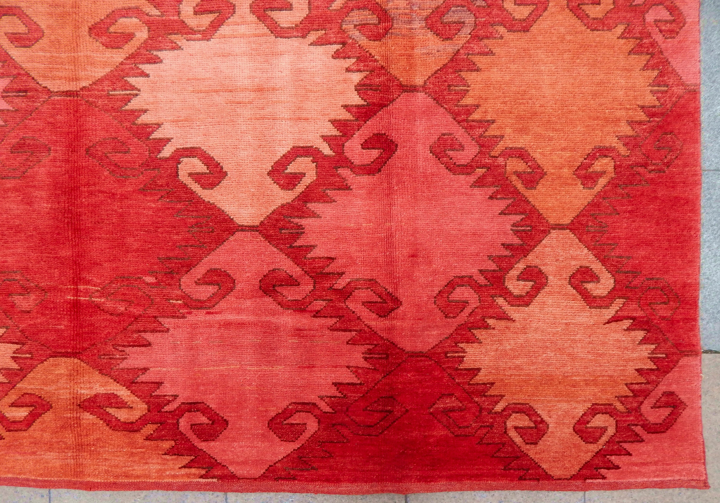 Oversized Rug in Red Tones 9x12 Large Ethnic Turkish Carpet | Etsy