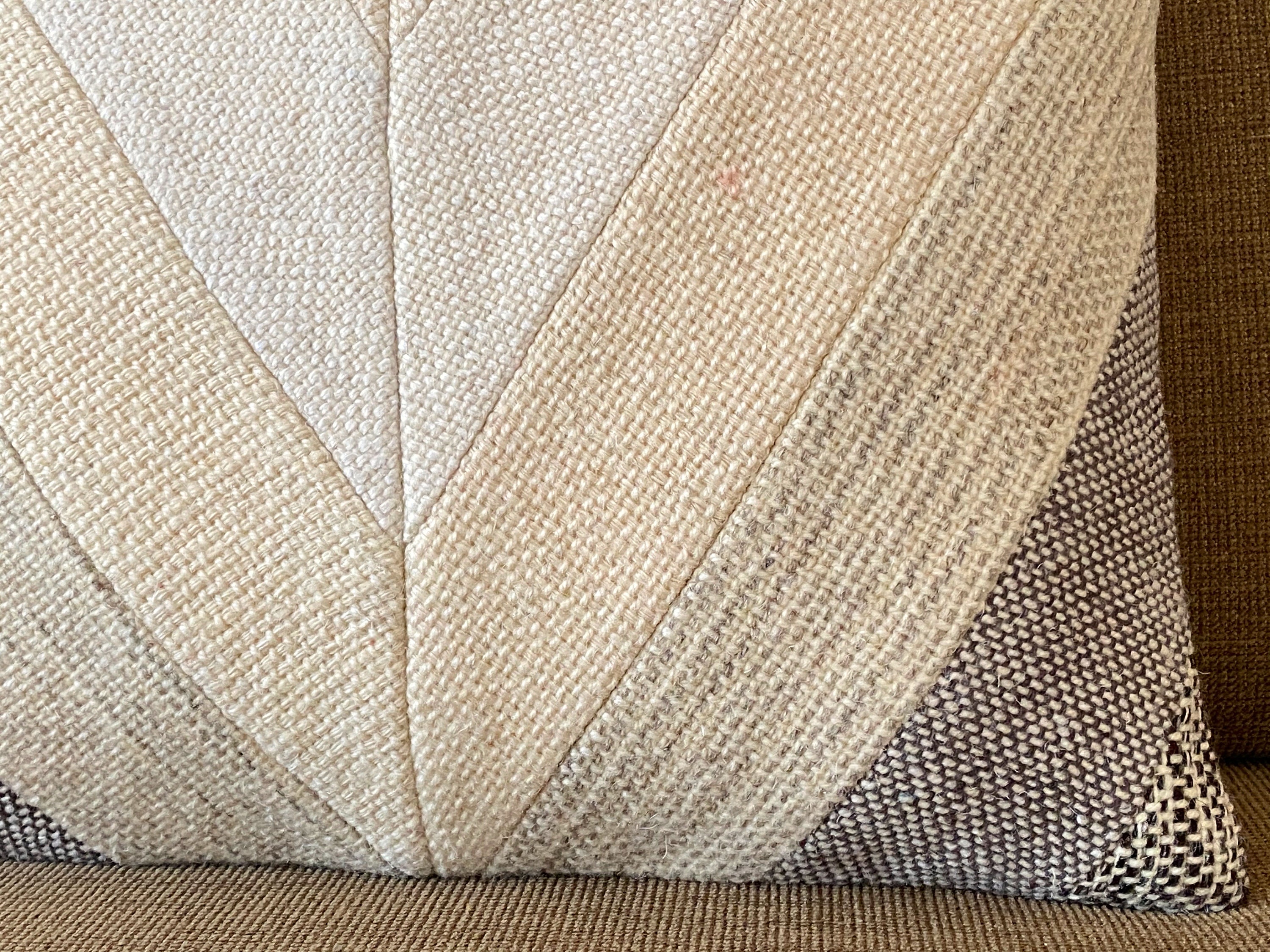 Woven Throw Pillow Wool Textured Cushion 16x16 Gray Cream - Etsy