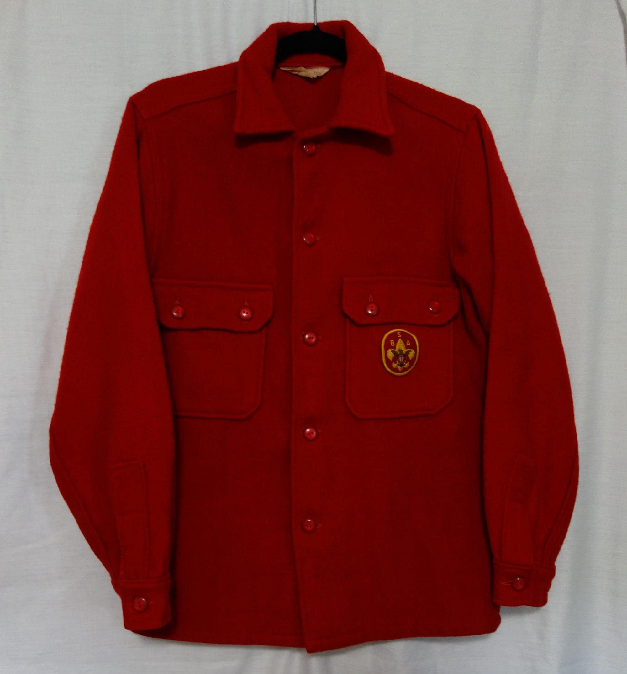 Vintage Red Wool Boy Scout Jacket & Beret - BSA Official Apparel - Etsy