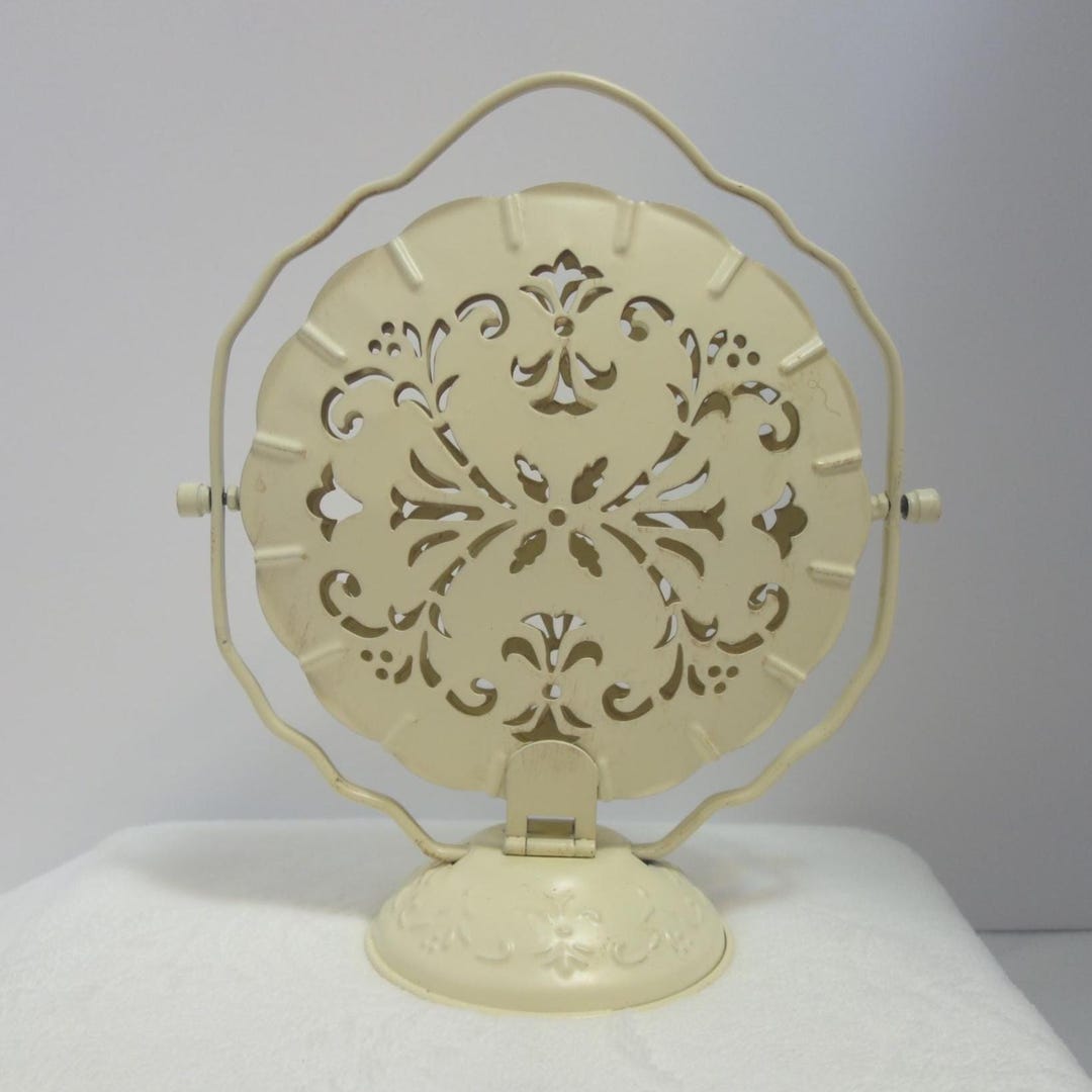 Folding Tea Tray Two Tiered Victorian Style Collapsible Ivory Clamshell ...