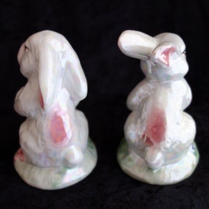 Iridescent Easter Rabbits, Shiny Bunnies, Porcelain Rabbit Figurines ...