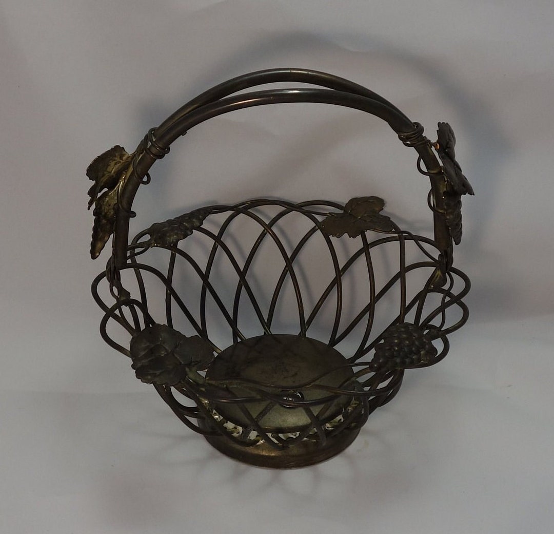 Godinger Silver-plated Basket Double Handle Grapes and Leaves Ornate ...