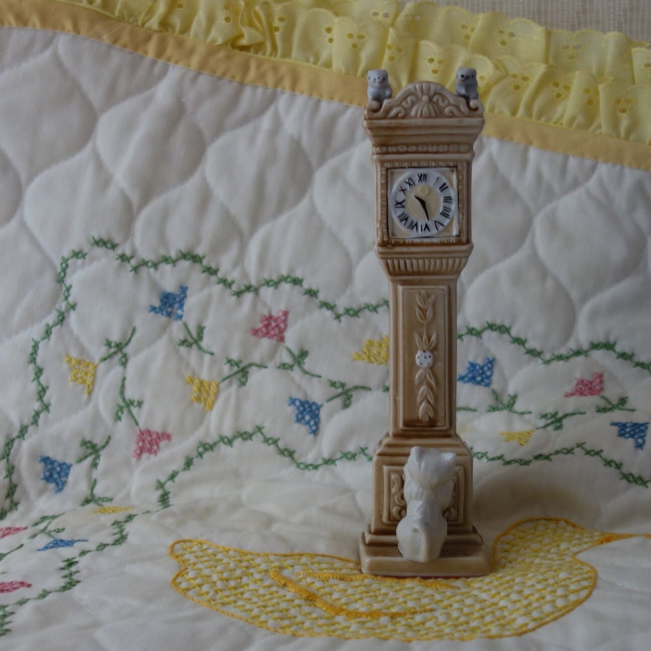 Dollhouse Grandfather Clock Cat Mouse, Hickory Dickory Dock, Miniature ...