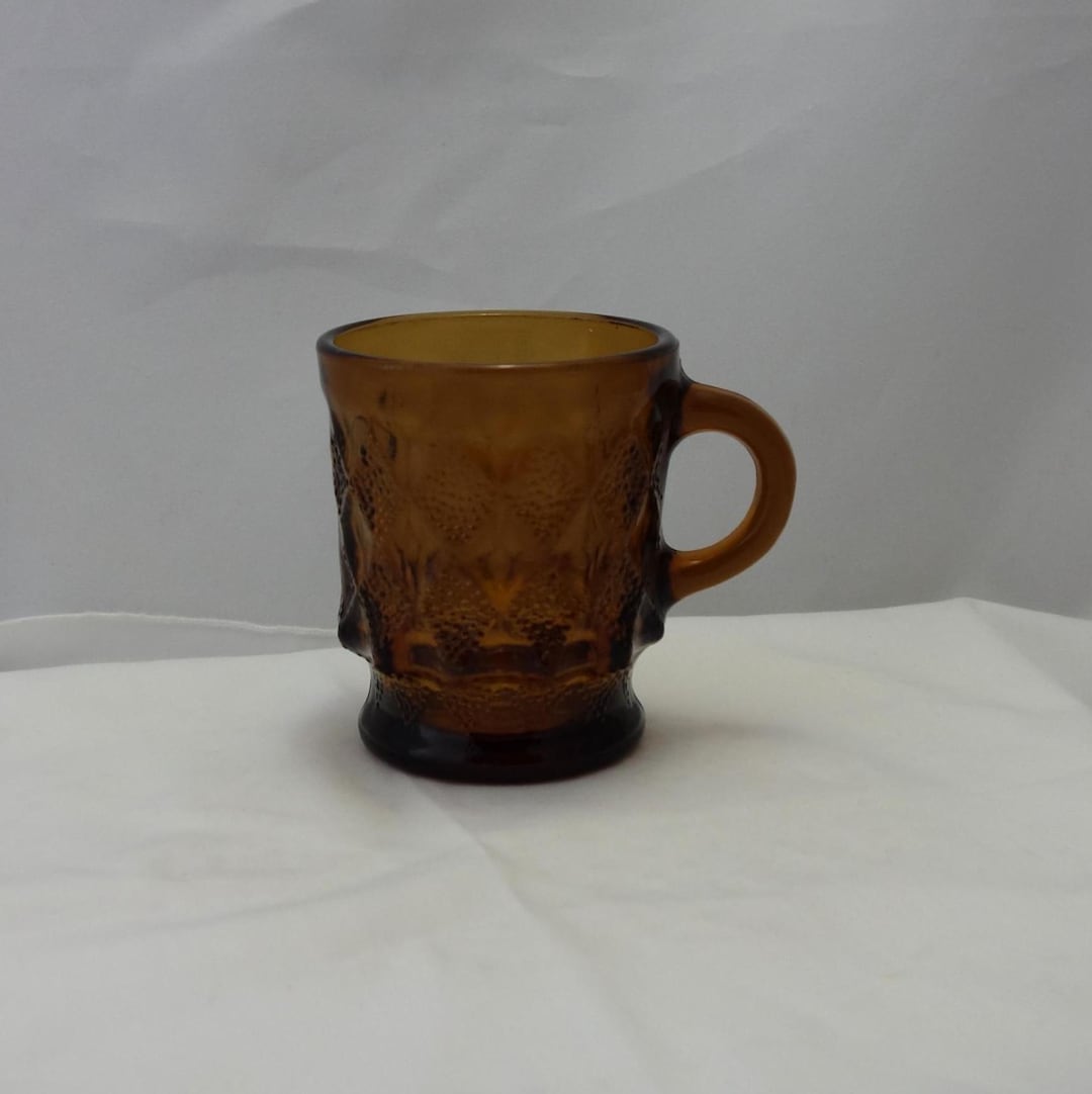 Anchor Hocking Coffee Cup Diamond Kimberly Harvest Amber Cup Vintage ...