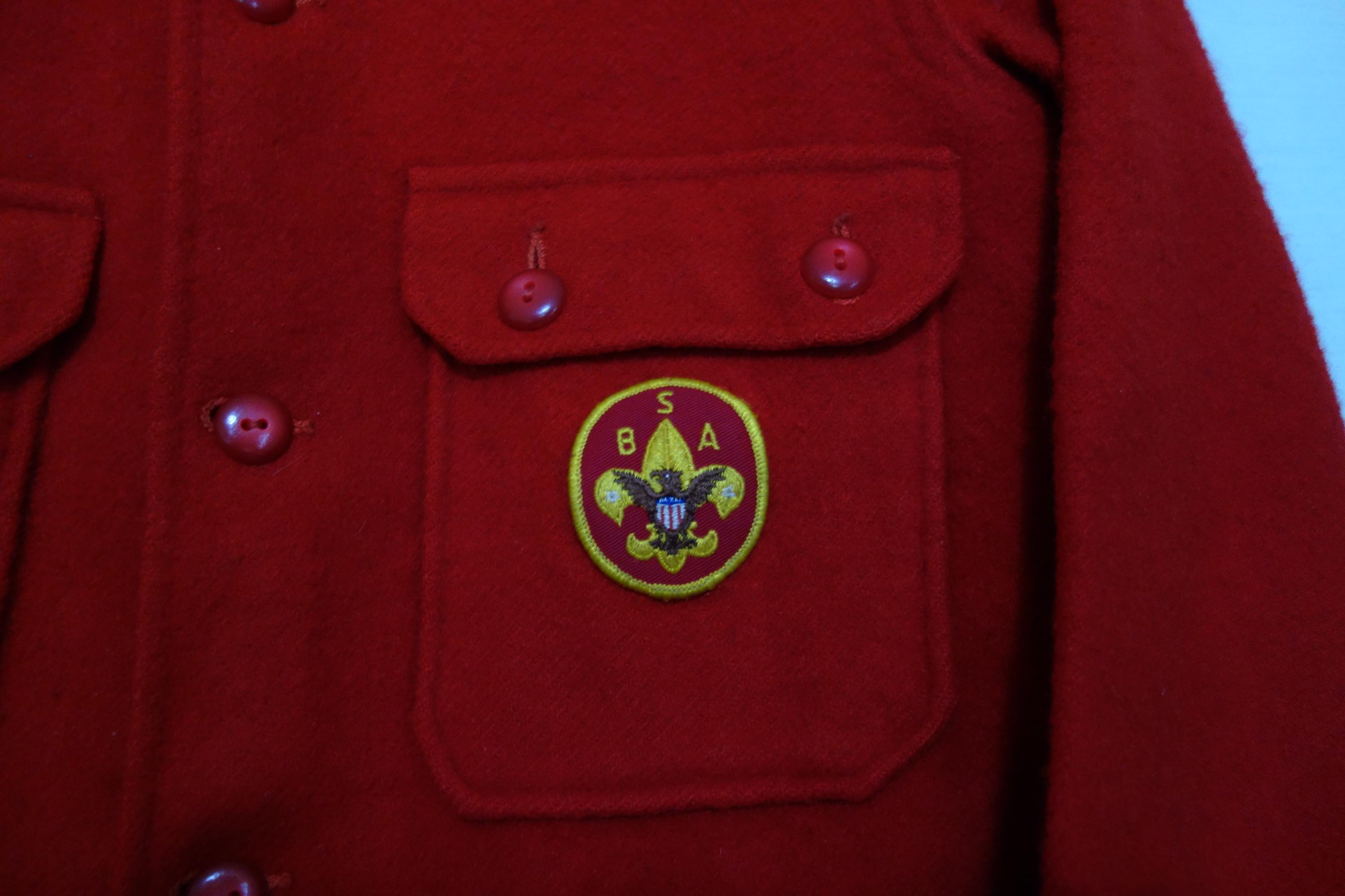 Vintage Red Wool Boy Scout Jacket & Beret - BSA Official Apparel - Etsy