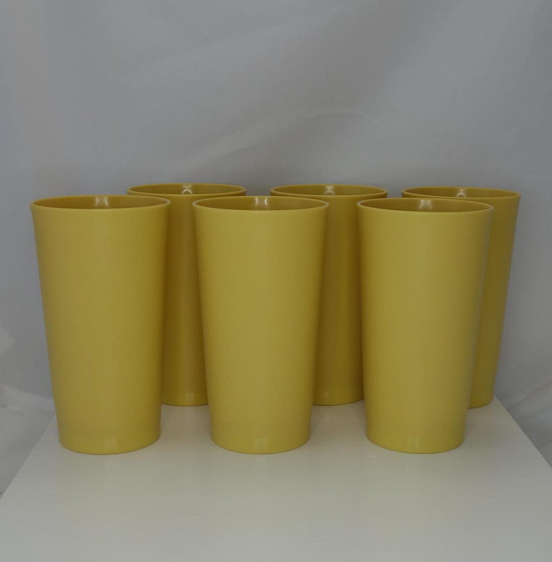 Tupperware Glasses Harvest Gold Plastic Tumblers Vintage Tupperware ...