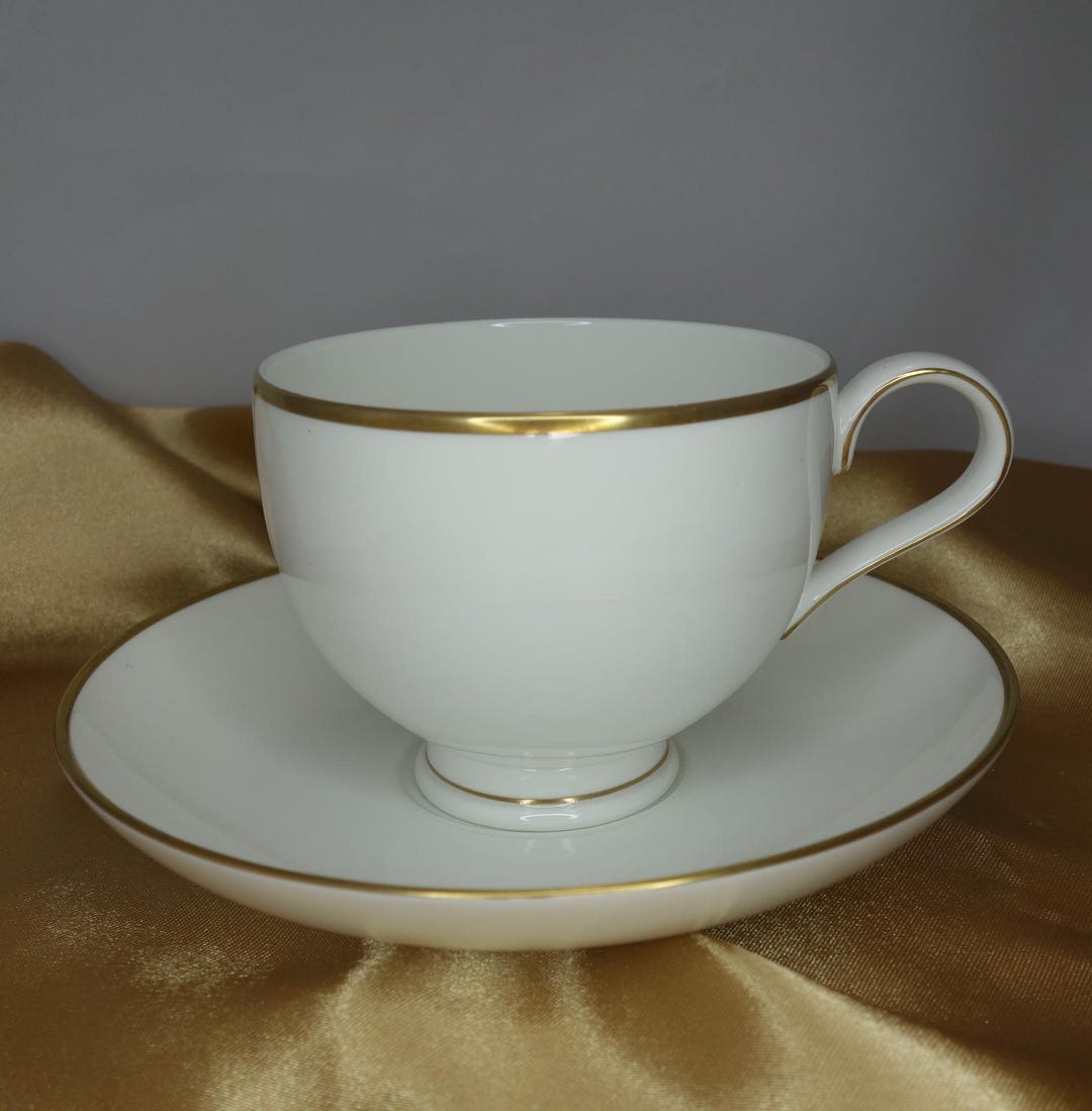 Royal Doulton Cup and Saucer Set White With Gold Trim Elegant TRENT by ...