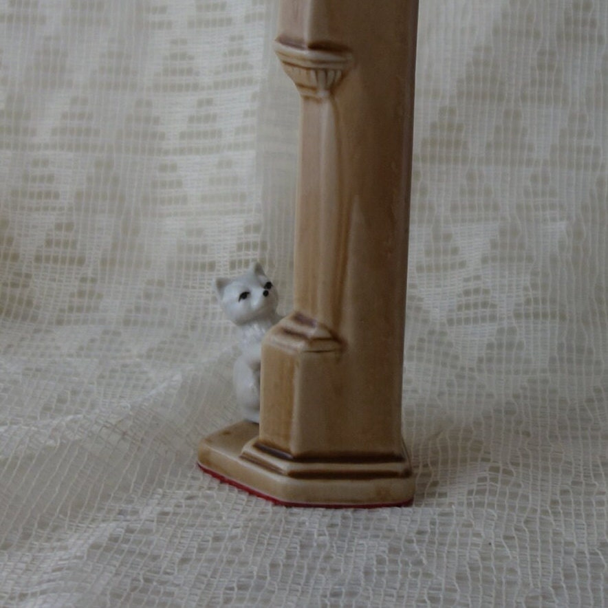 Dollhouse Grandfather Clock Cat Mouse, Hickory Dickory Dock, Porcelain ...
