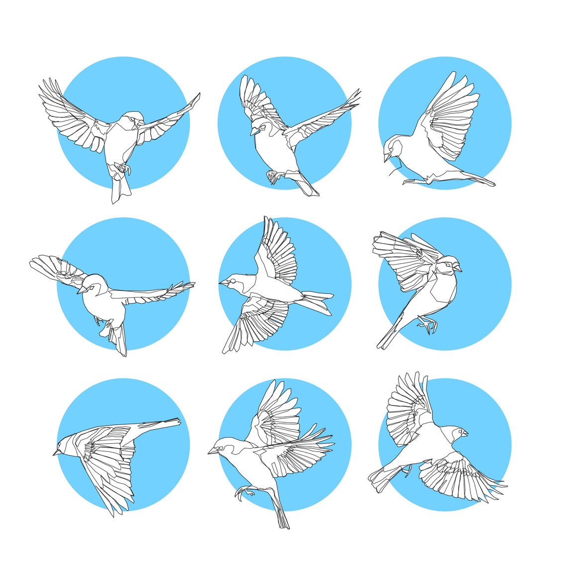 Birds in Flight Digital Download - Etsy