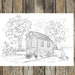 Tiny House - Coloring Pages - Colorable- Back - White - Small House ...