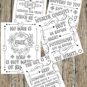 STOIC Quotes | Coloring Book Pages | 5 Different Designs | Coloring ...