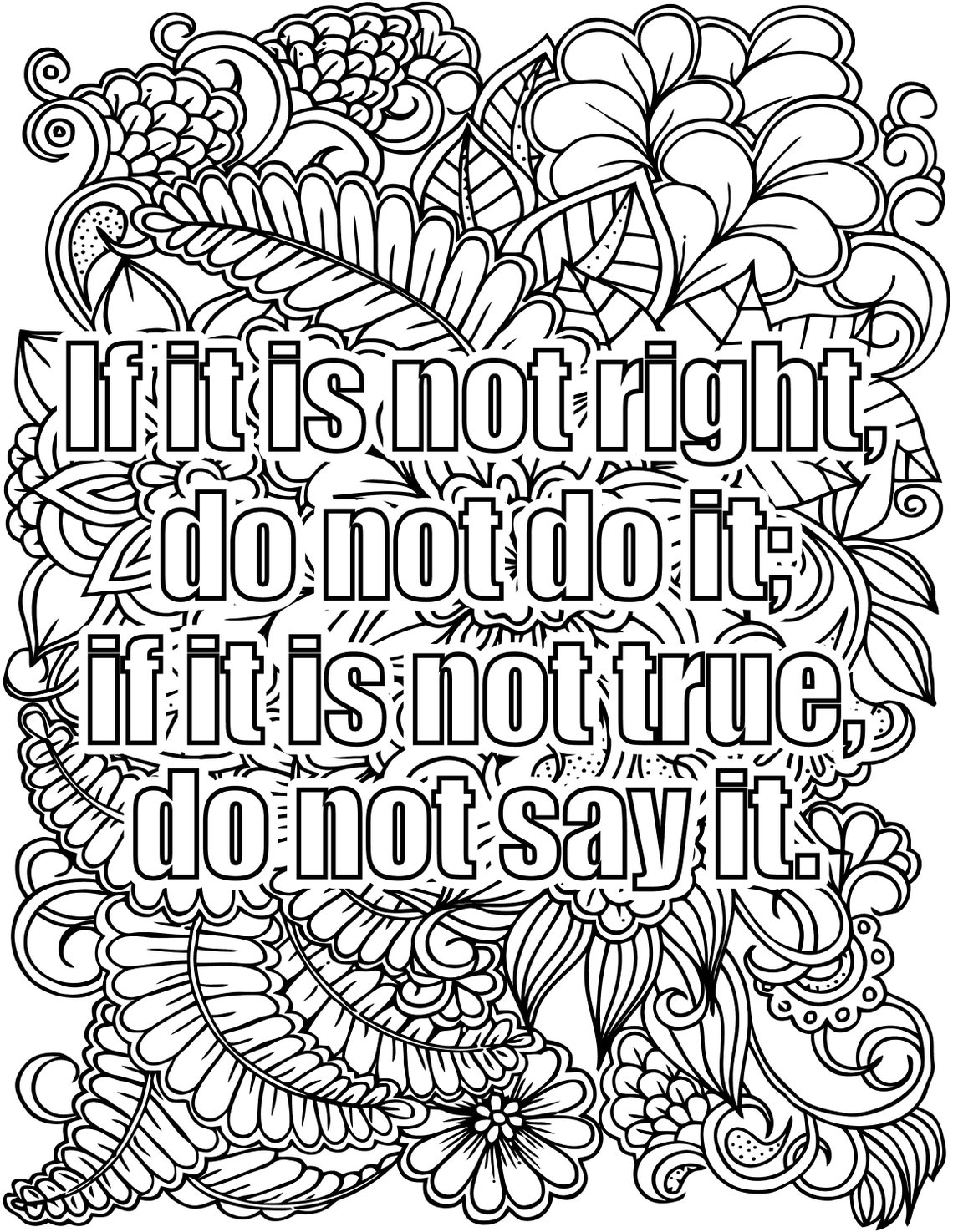 Coloring Book Pages | STOIC Quotes | 5 Different Designs | Adult ...