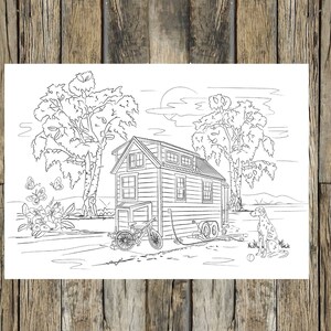 Three Tiny Home Printables| Coloring Pages for Adults| Spring Coloring ...