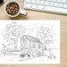 Tiny House - Coloring Pages - Colorable- Back - White - Small House ...
