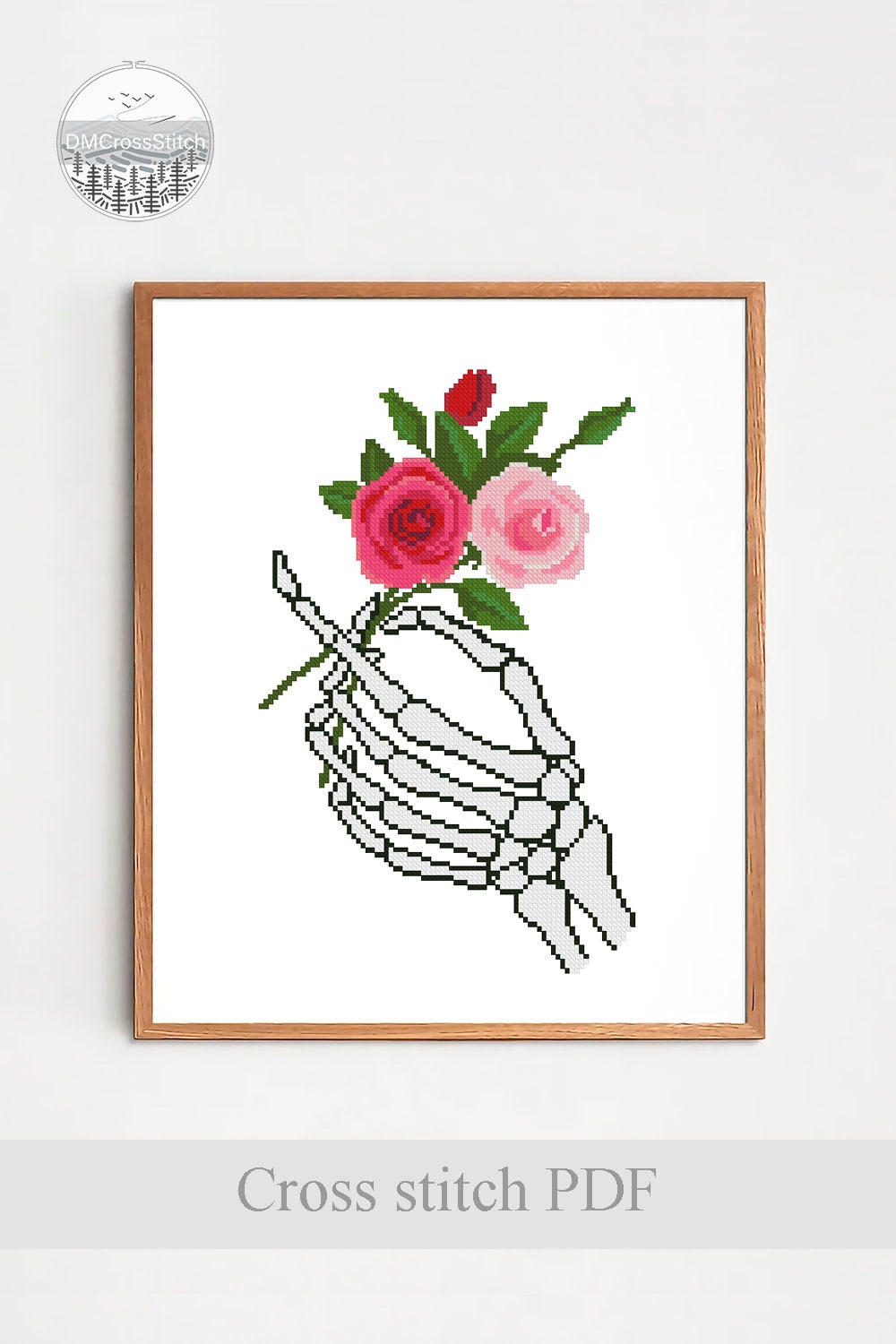 Skeleton Hand Modern Cross Stitch Pattern PDF Anatomy Counted - Etsy