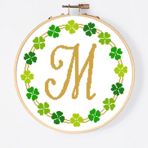 Letter M Modern Cross Stitch Pattern PDF, Monogram Counted Cross Stitch ...