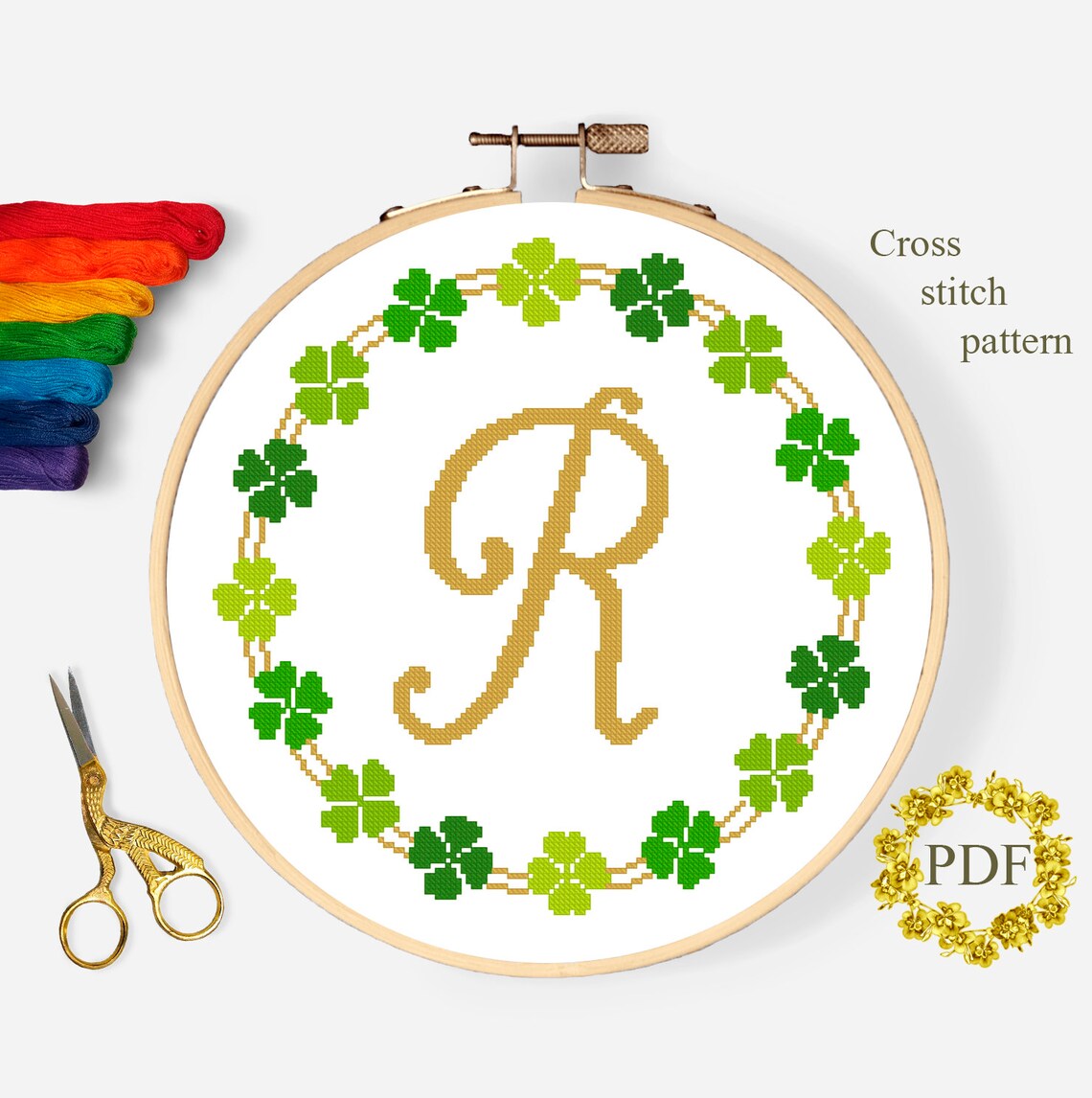 Letter R Modern Cross Stitch Pattern PDF Monogram Counted - Etsy
