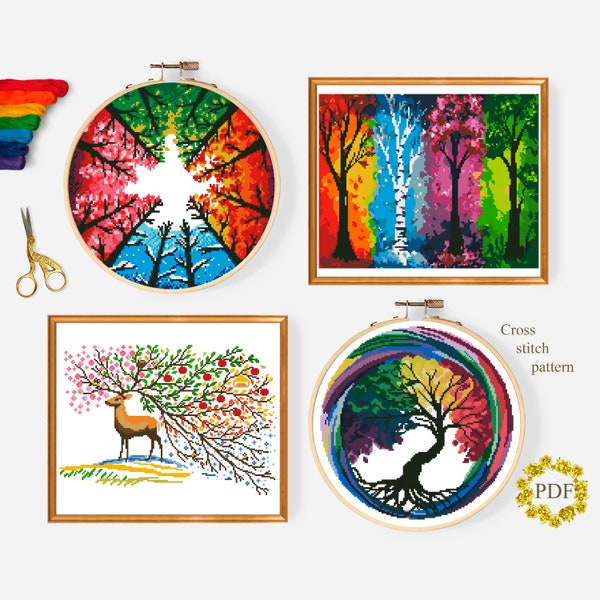 Temperature Tree Cross Stitch - Etsy