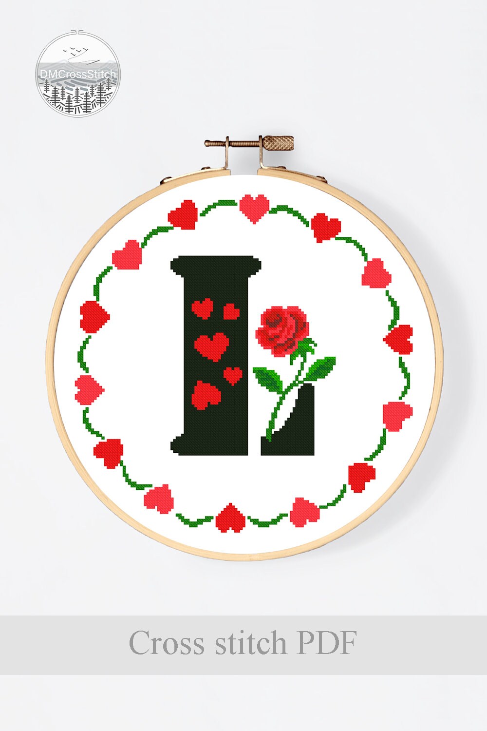 Letter L Modern Cross Stitch Pattern PDF Monogram Floral | Etsy