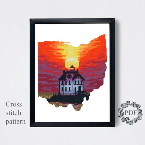 Tennessee State Map Modern Cross Stitch Pattern PDF Landscape - Etsy
