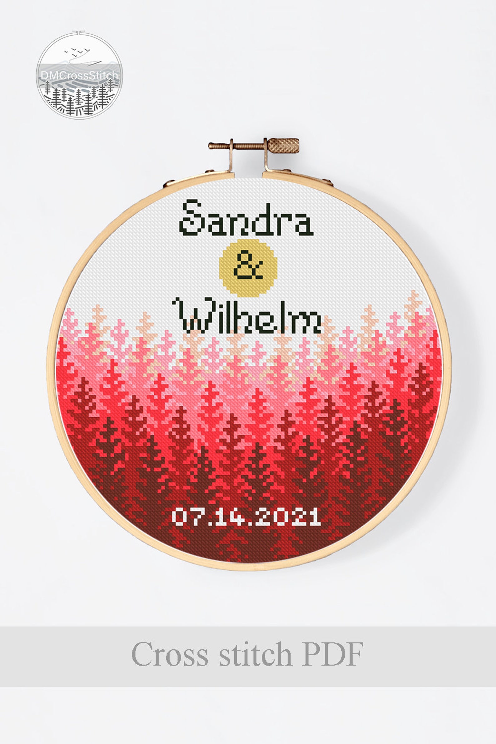 Marriage Modern Cross Stitch Pattern PDF Wedding Counted - Etsy
