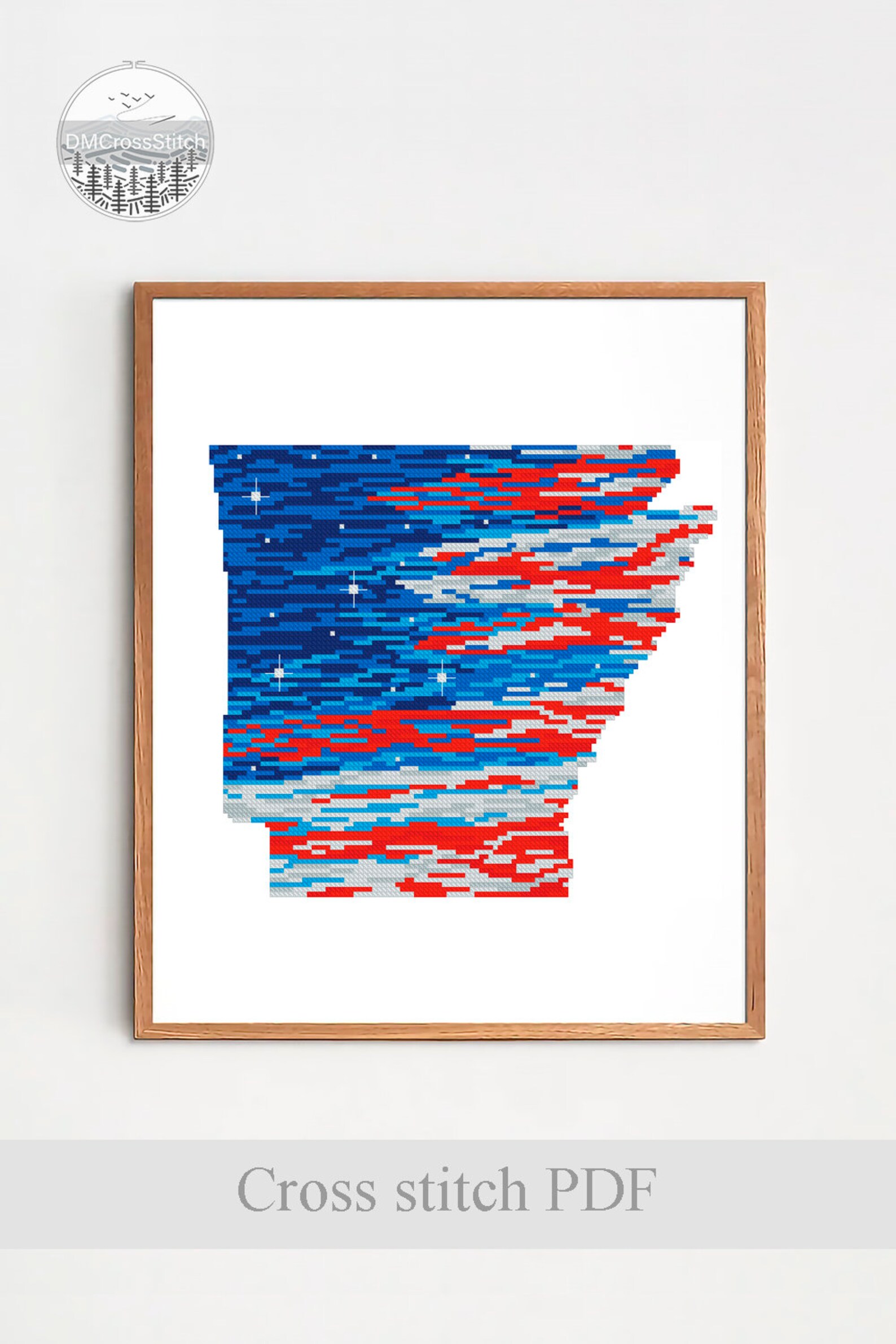 Arkansas State Map Modern Cross Stitch Pattern PDF Flag - Etsy