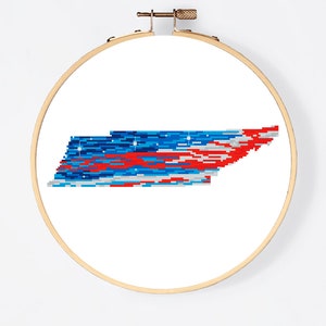 Tennessee State Modern Cross Stitch Pattern PDF, USA Map Counted Cross ...