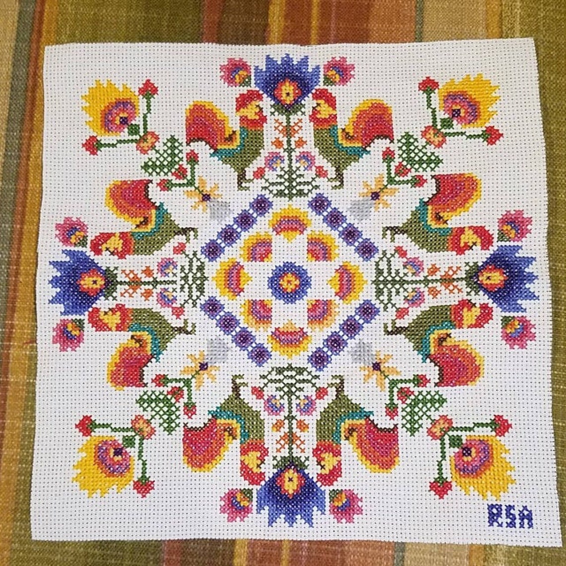 Polish Folk Art Modern Cross Stitch Pattern, Flowers Counted Cross ...