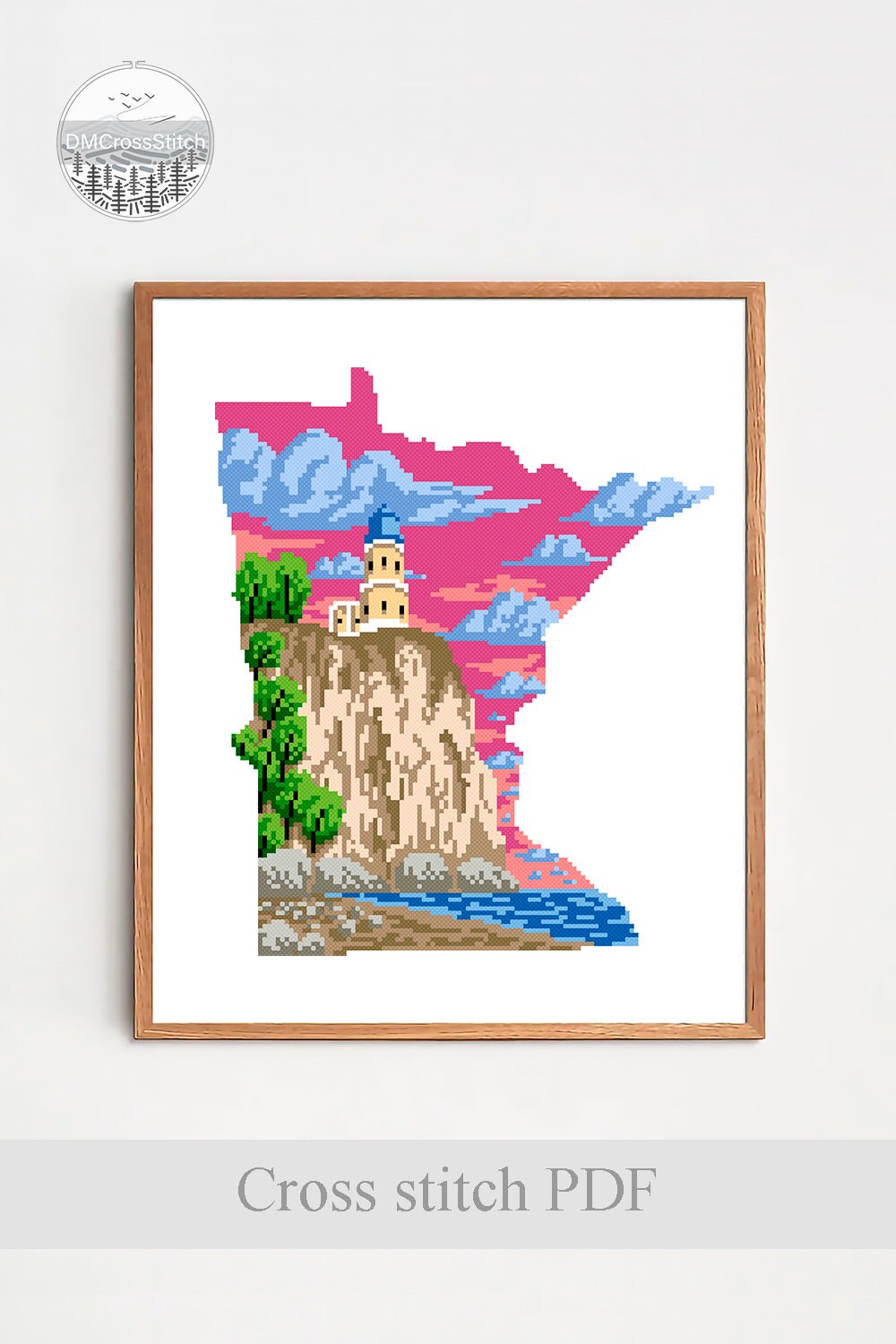 Minnesota State Modern Cross Stitch Pattern PDF Landscape USA | Etsy