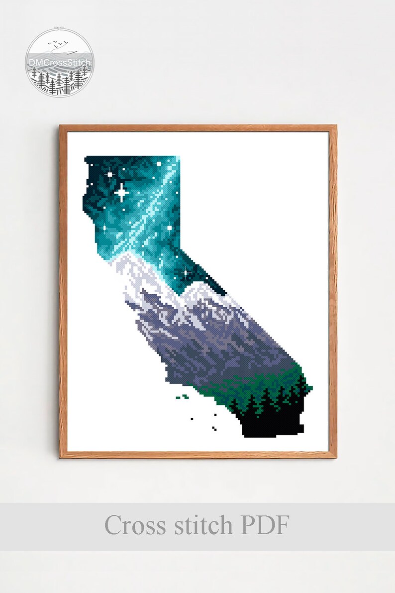 California State Modern Cross Stitch Pattern PDF Map Counted - Etsy