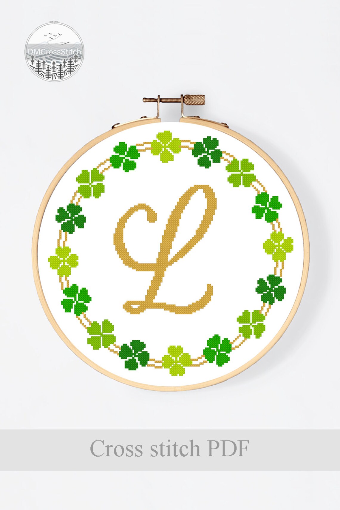 Letter L Modern Cross Stitch Pattern PDF, Monogram Counted Cross Stitch ...