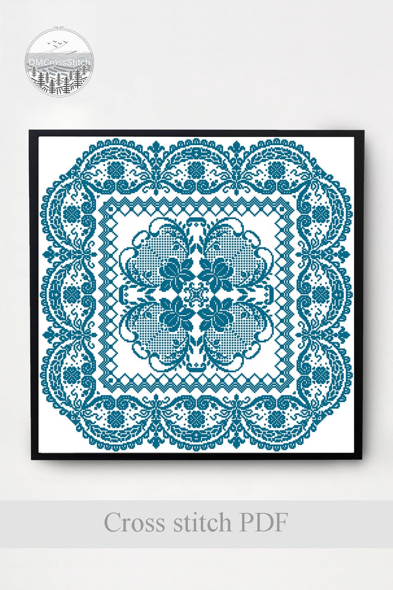 Folk Sampler Modern Cross Stitch Pattern PDF Monochromatic - Etsy