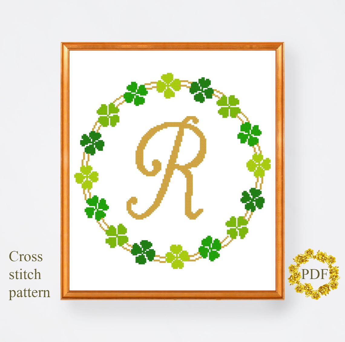 Letter R Modern Cross Stitch Pattern PDF, Monogram Counted Cross Stitch ...