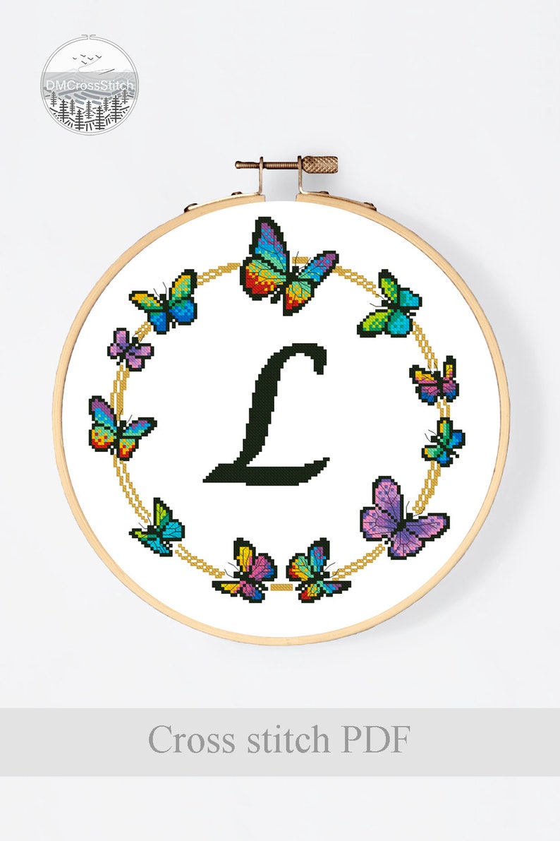 Letter L Modern Cross Stitch Pattern PDF Monogram Baby - Etsy