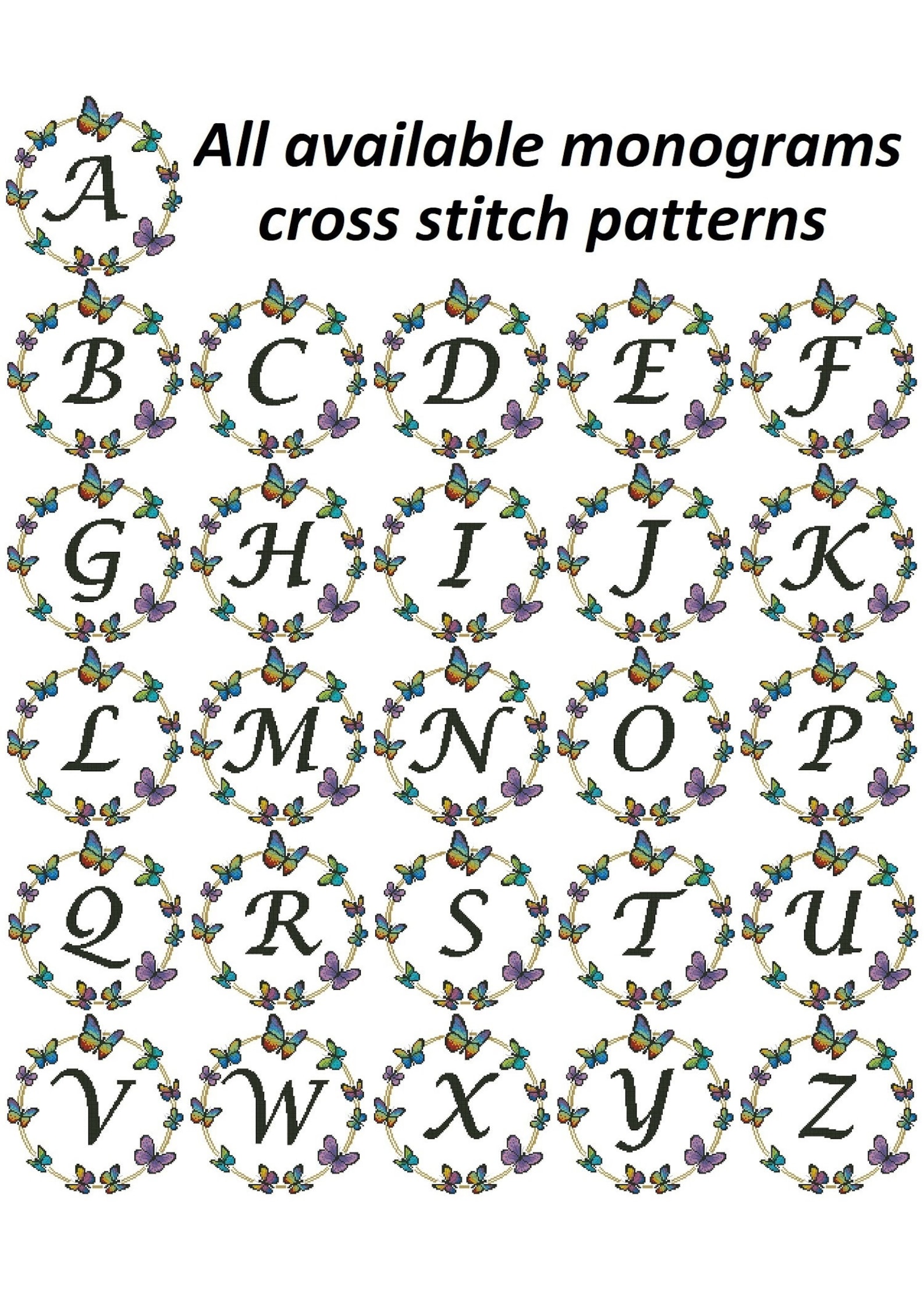 Letter R Modern Cross Stitch Pattern PDF Monogram Baby - Etsy