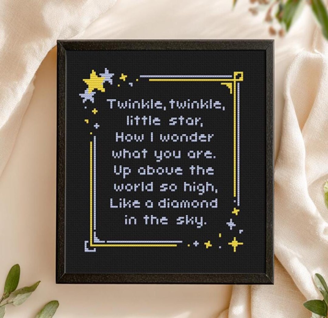 Nursery Rhyme Cross Stitch Pattern PDF Twinkle, Twinkle, Little Star ...