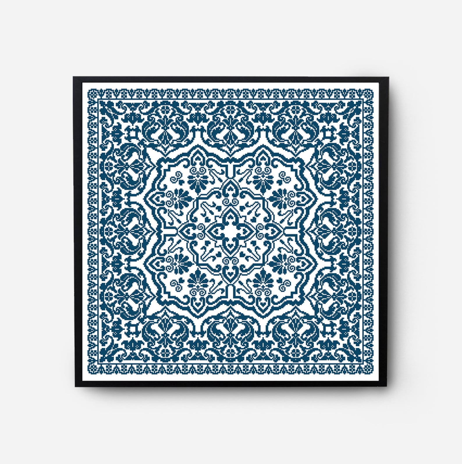 Monochromatic Sampler Cross Stitch Pattern PDF Floral Folk - Etsy