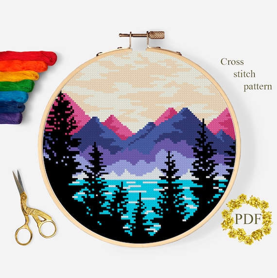 Sewing & Fiber Forest Nature Stitch Pattern Stars SkyPattern Roud ...