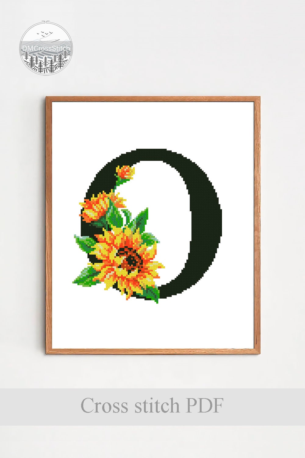 Letter O Modern Cross Stitch Pattern PDF Floral Monogram | Etsy
