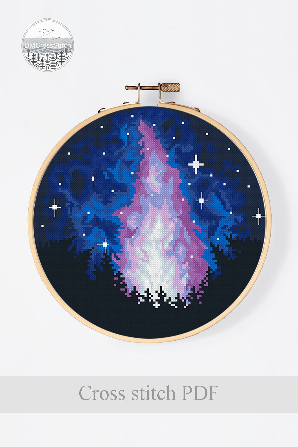 Northern Lights Modern Cross Stitch Pattern PDF, Landscape Counted ...