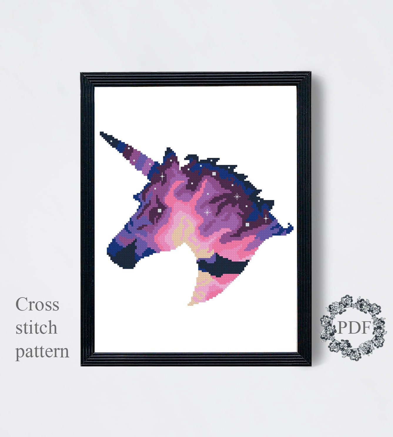 Unicorn Modern Cross Stitch Pattern PDF Fairy Tale Animal | Etsy