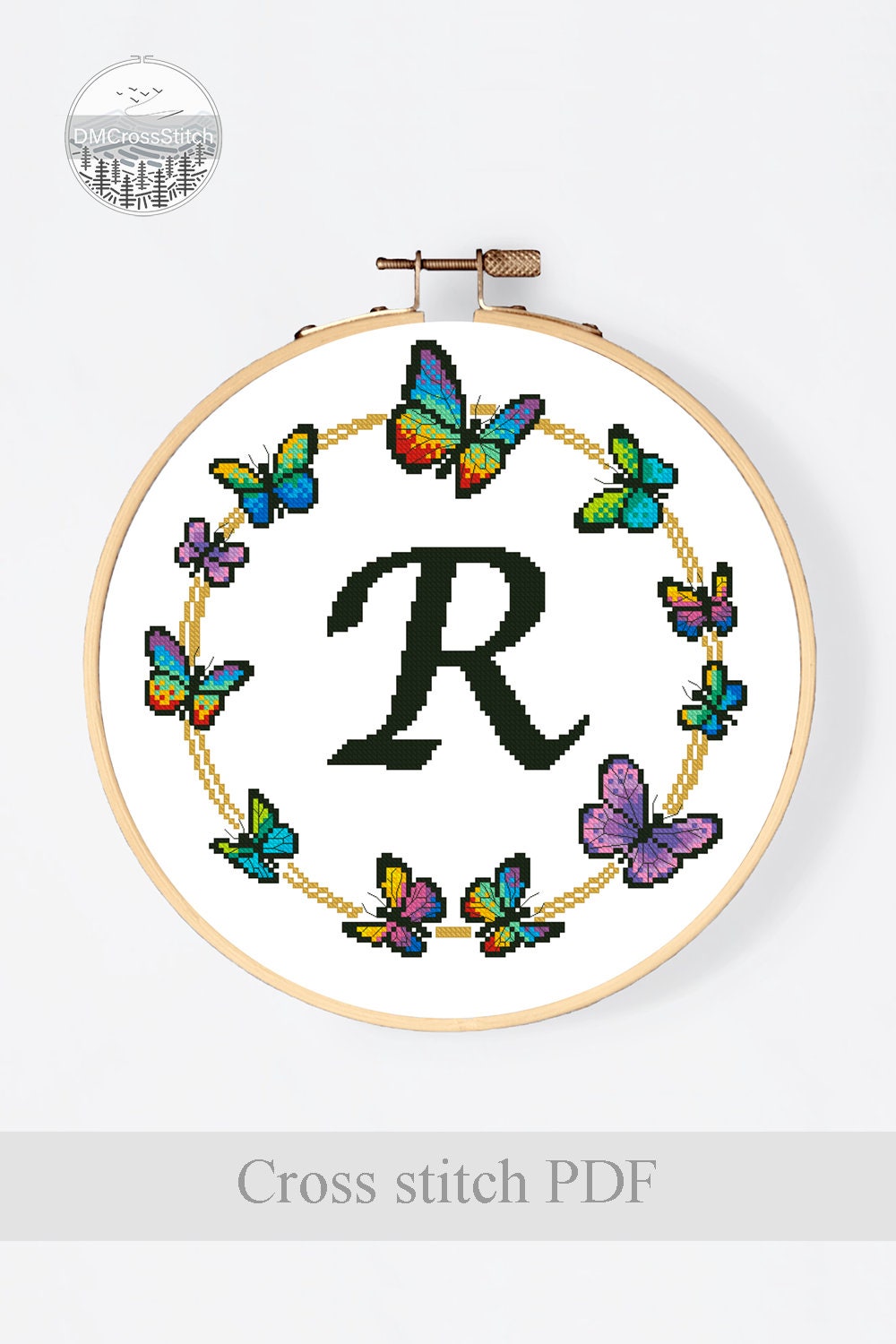 Letter R Modern Cross Stitch Pattern PDF Monogram Baby - Etsy