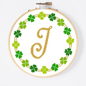 Letter J Modern Cross Stitch Pattern PDF, Monogram Counted Cross Stitch ...