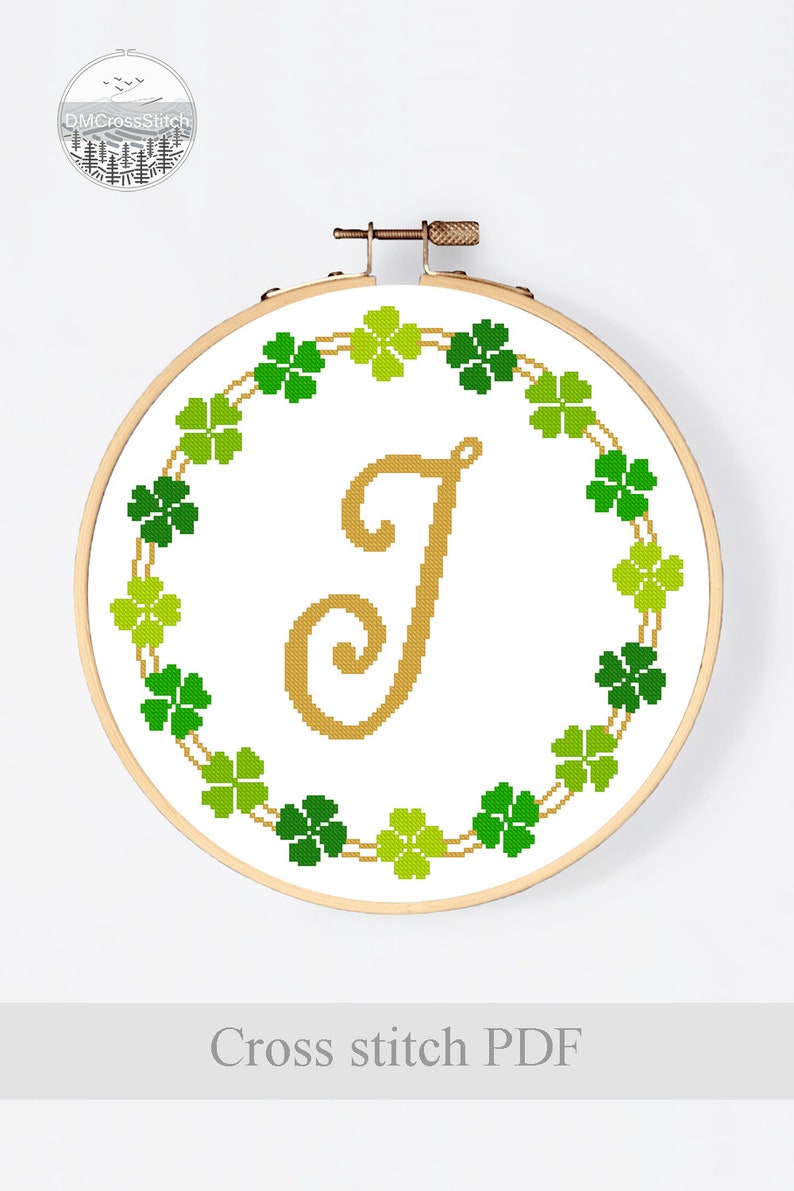 Letter J Modern Cross Stitch Pattern PDF, Monogram Counted Cross Stitch ...