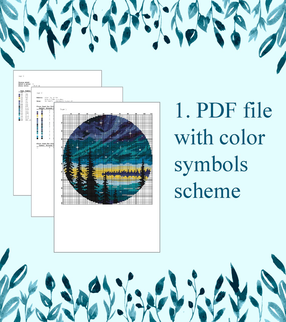 Nature Modern Cross Stitch Pattern PDF Landscape Counted - Etsy