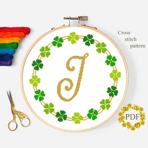 Letter J Modern Cross Stitch Pattern PDF, Monogram Counted Cross Stitch ...